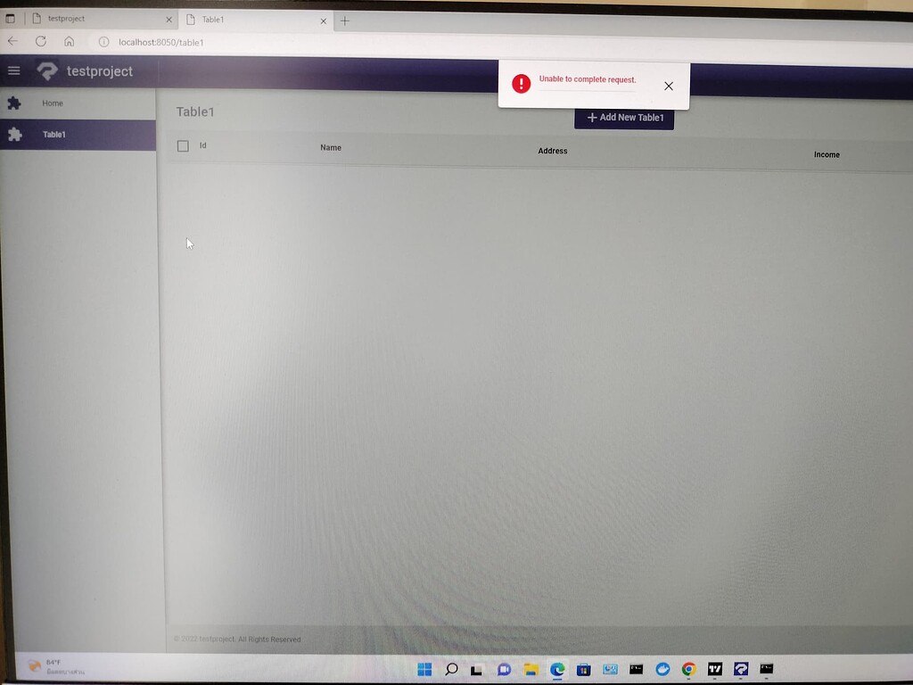 "Unable to complete request" error - PHPRad Classic - Radsystems Forum