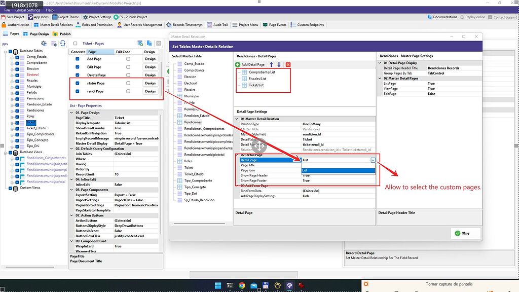 Allow to select the custom pages - Suggestions - Radsystems Forum