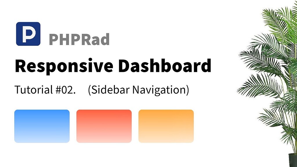 Phprad Responsive Dashboard Tutorial 02 Sidebar Navigation Tutorials Radsystems Forum 