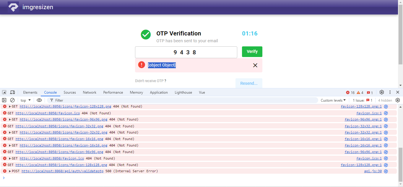 Issue With Otp Verification Code I Got Object Object Error Bugs Radsystems Forum 